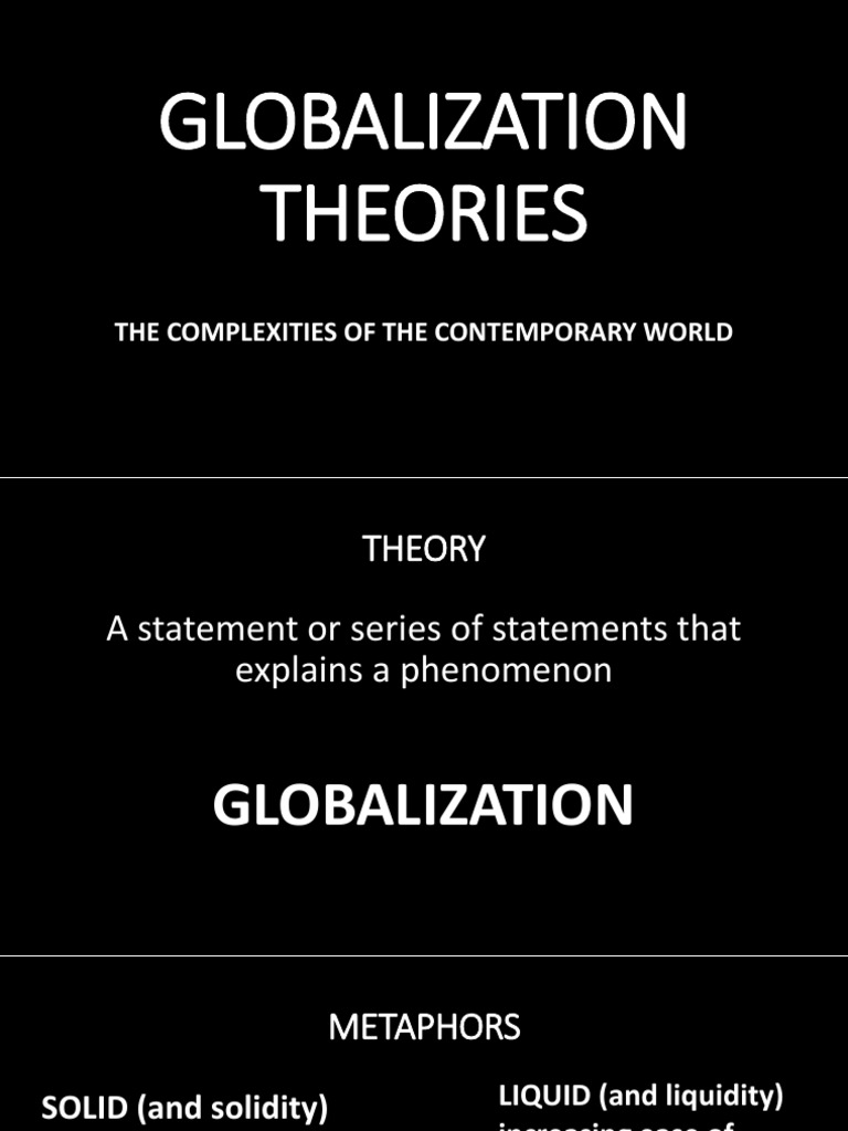 Globalization Theories | PDF | Globalization | Economics