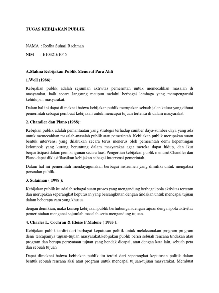 Tugas Kebijakan Publik | PDF