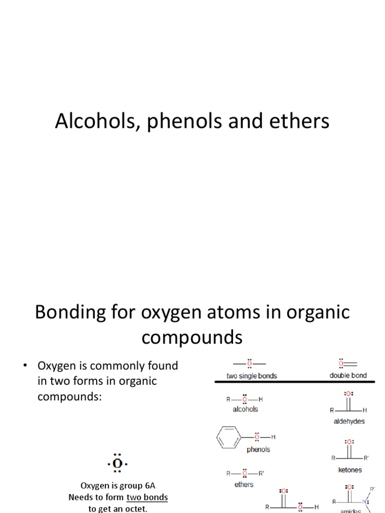 Alcohols, Phenols and Ethers | PDF | Functional Group | Alcohol