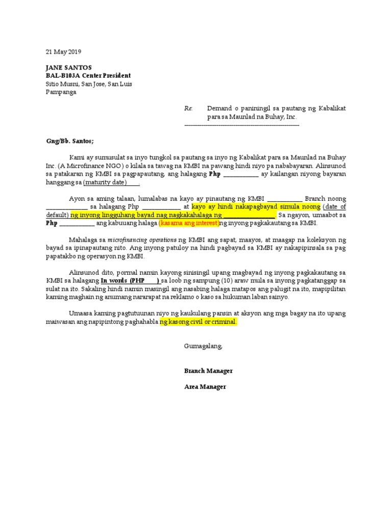 Sample Demand Letter | PDF