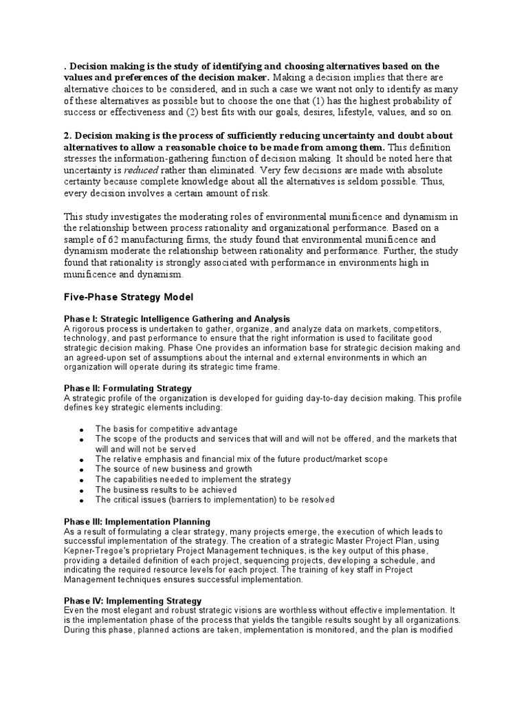 Five-Phase Strategy Model: Phase I: Strategic Intelligence Gathering ...