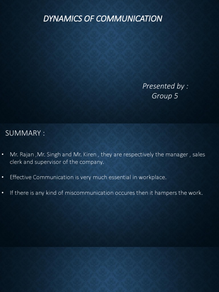 Dynamics of Communication | PDF