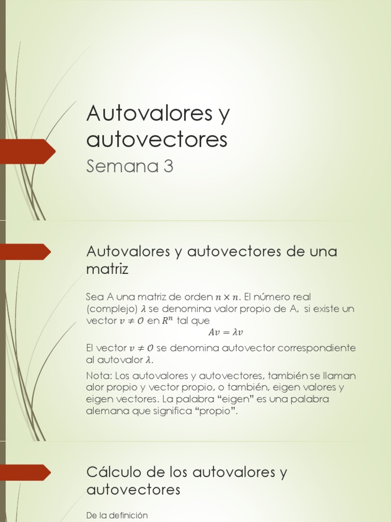 Autovalores y Autovectores | PDF | Valores propios y vectores propios ...