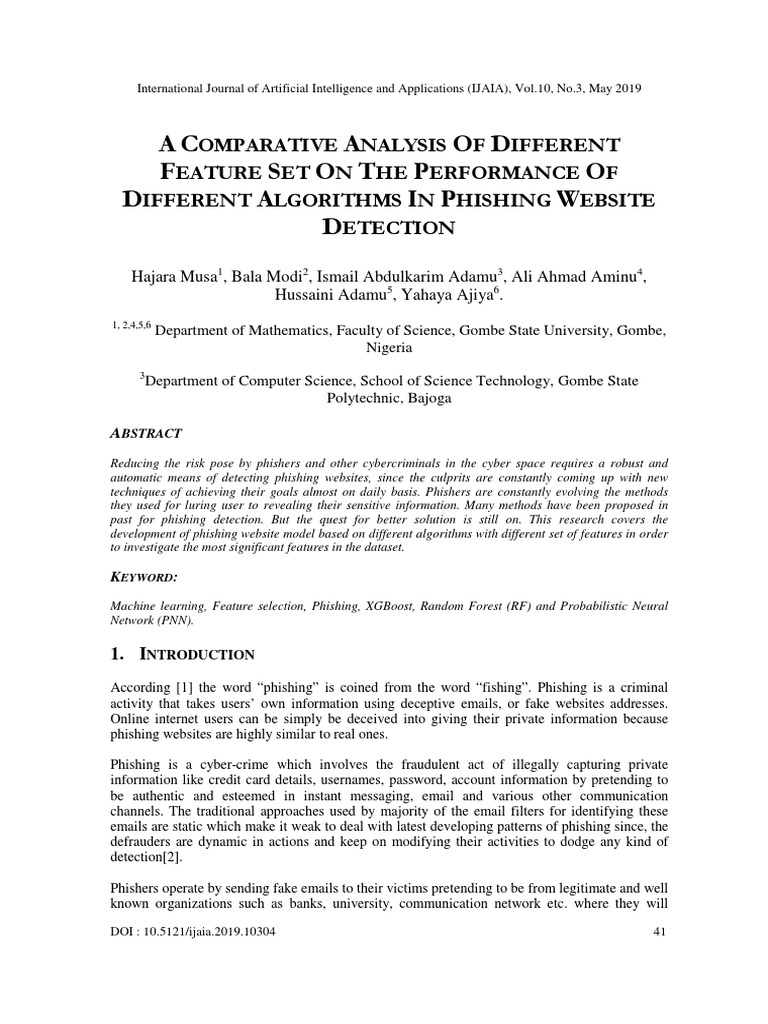 A Comparative Analysis Of Different Feature Set On The Performance Of Different Algorithms In