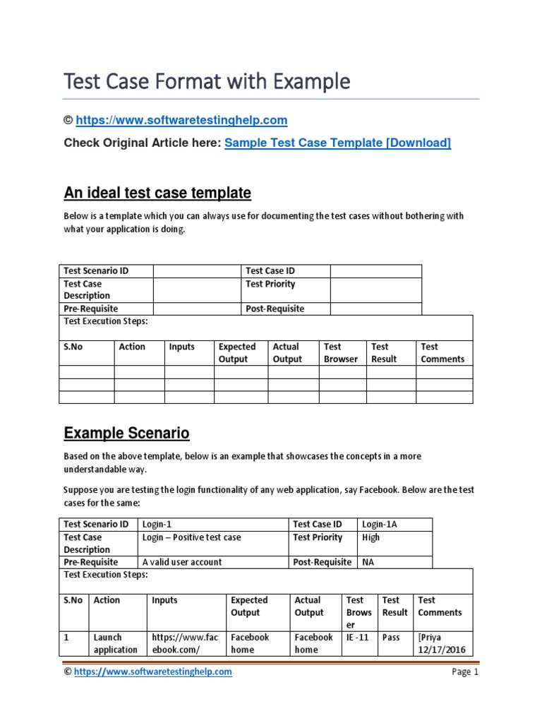 Test Case Format With Example | PDF | Password | World Wide Web