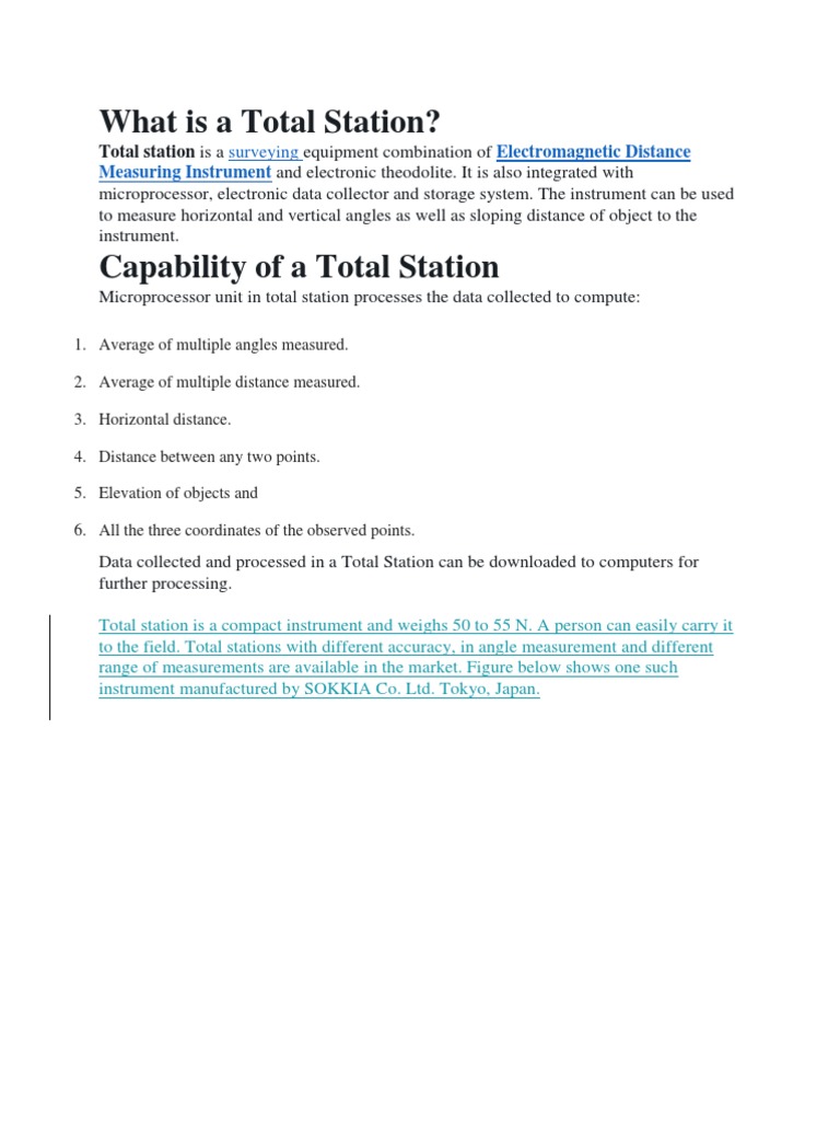 2what Is A Total Station | PDF | Surveying | Contour Line