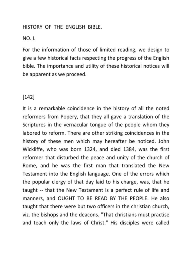 History of the First English Bible | PDF | William Tyndale | Bible ...