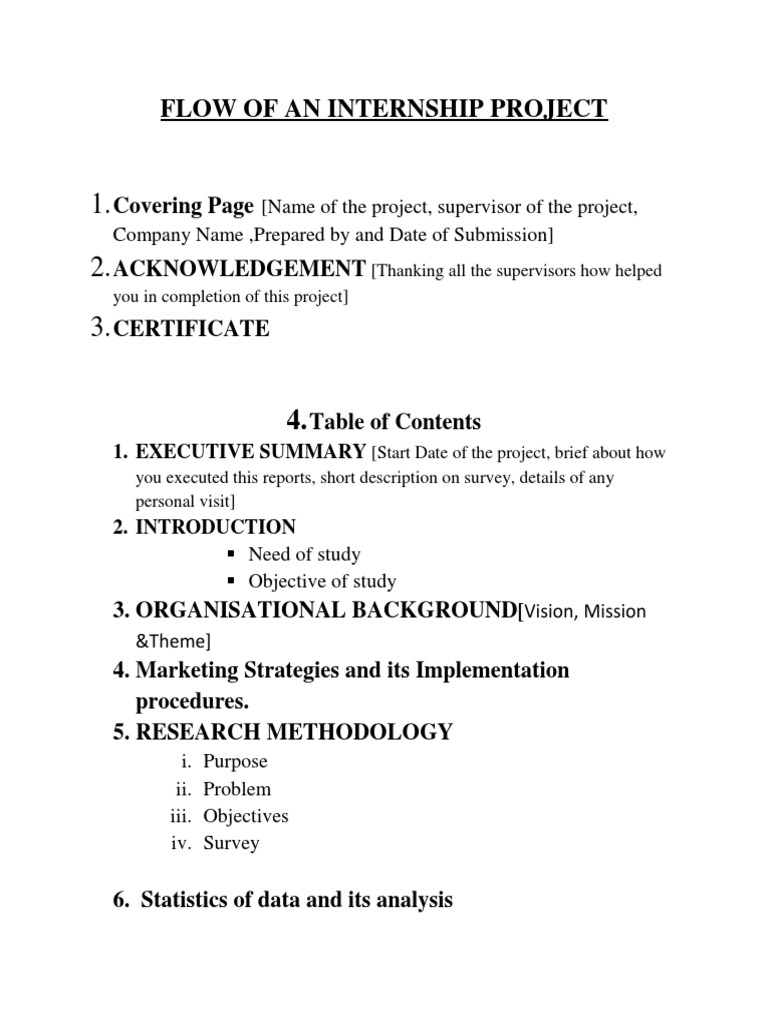 Flow of An Internship Project: Covering Page | PDF