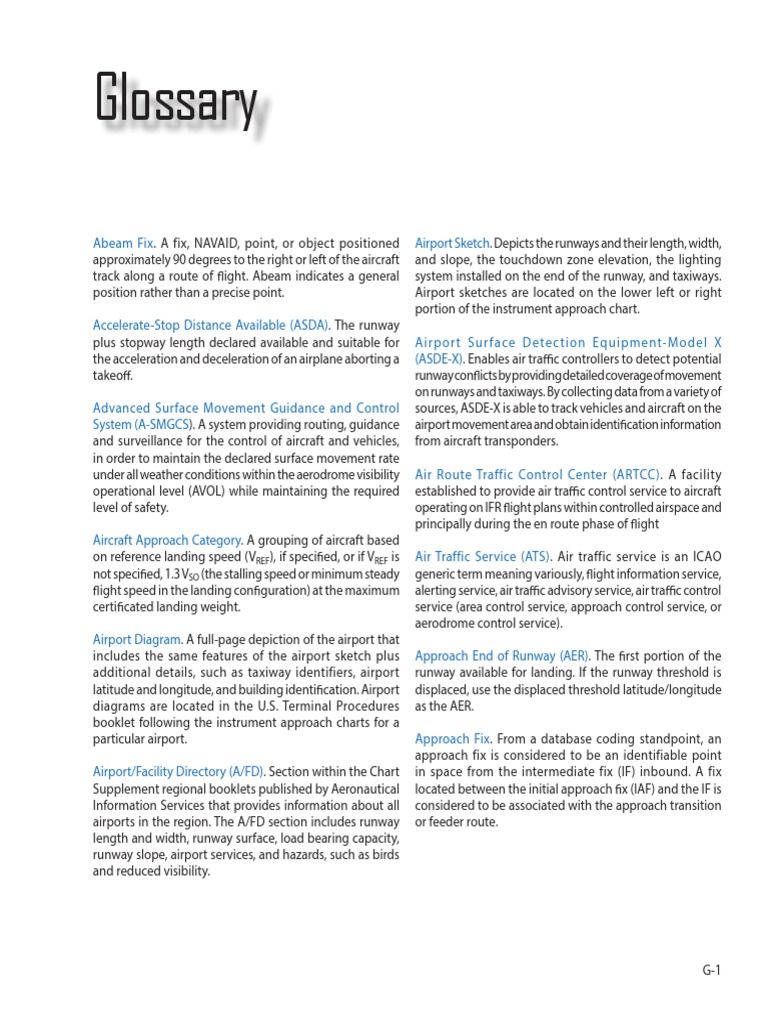 Aviation Terminology Glossary | PDF | Air Traffic Control | Instrument ...