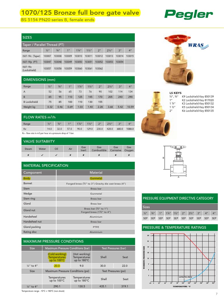 1070 125 Pegler | PDF | Valve | Gas Technologies