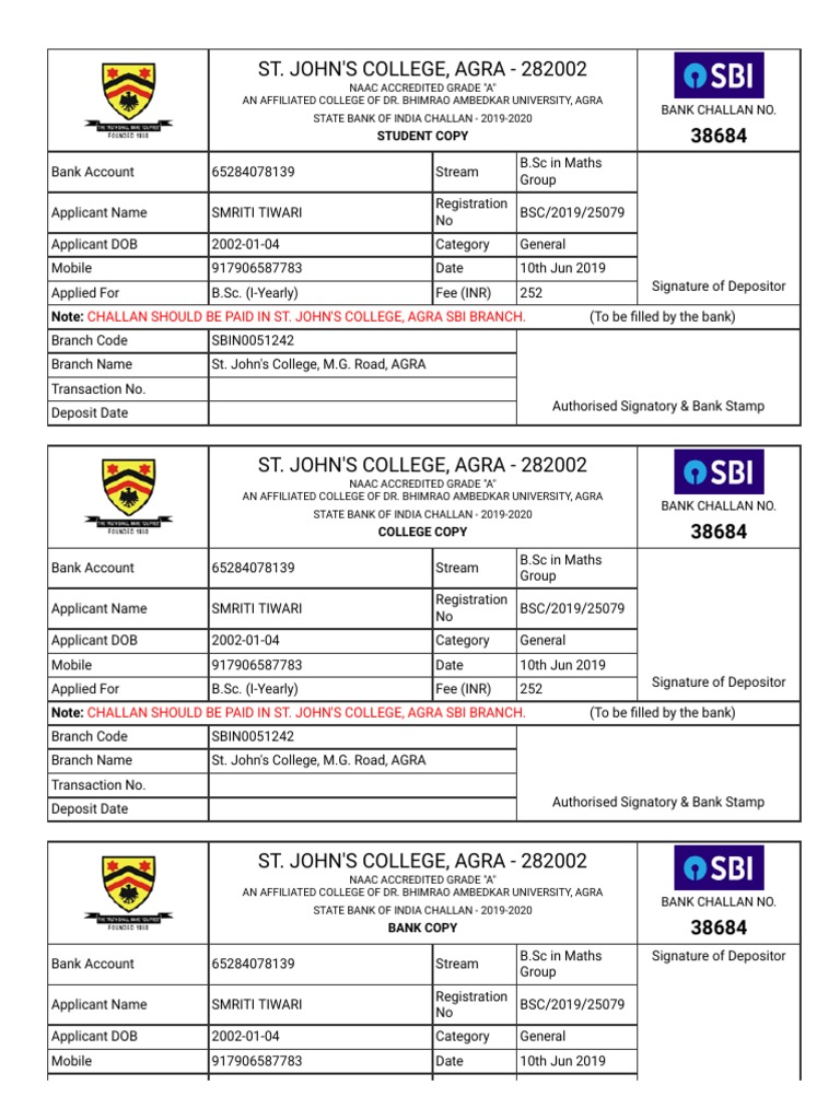 Fee Challan PDF | PDF | Banks | Services (Economics)