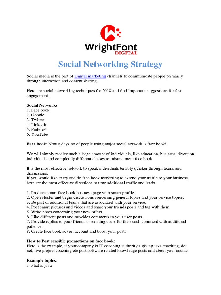 Social Networking Strategy | PDF | Social Networking Service | Google+