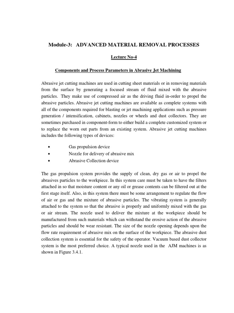AJM 1 - Process Parameter | PDF | Abrasive | Jet Engine