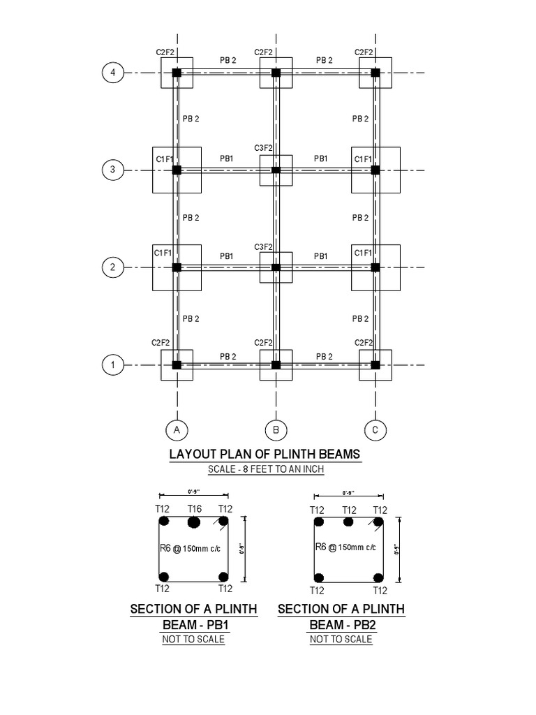 Plinth Beam Layout and Reinforcement Details | PDF