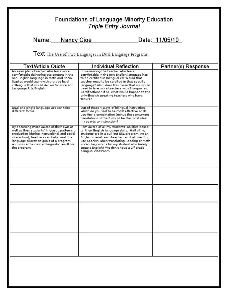 Triple Entry#8 | PDF | Language Arts & Discipline