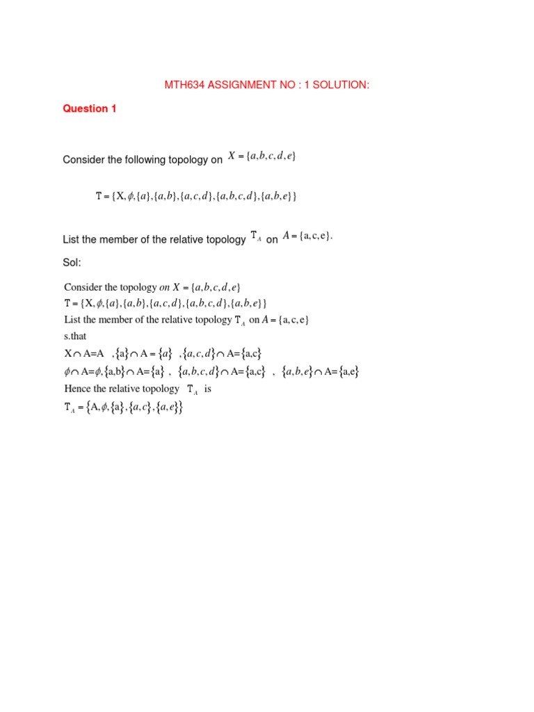 MTH634 Assignment 1 Solutions | PDF