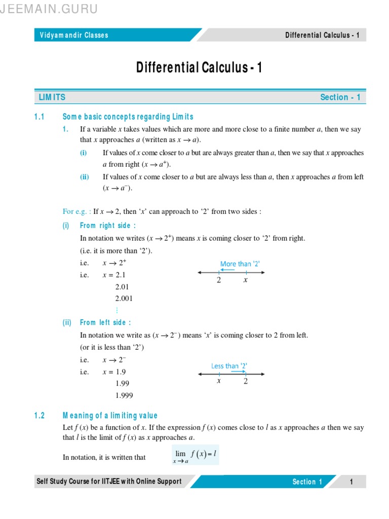Differential Calculus Limit Concepts | PDF | Limit (Mathematics) | Factorization