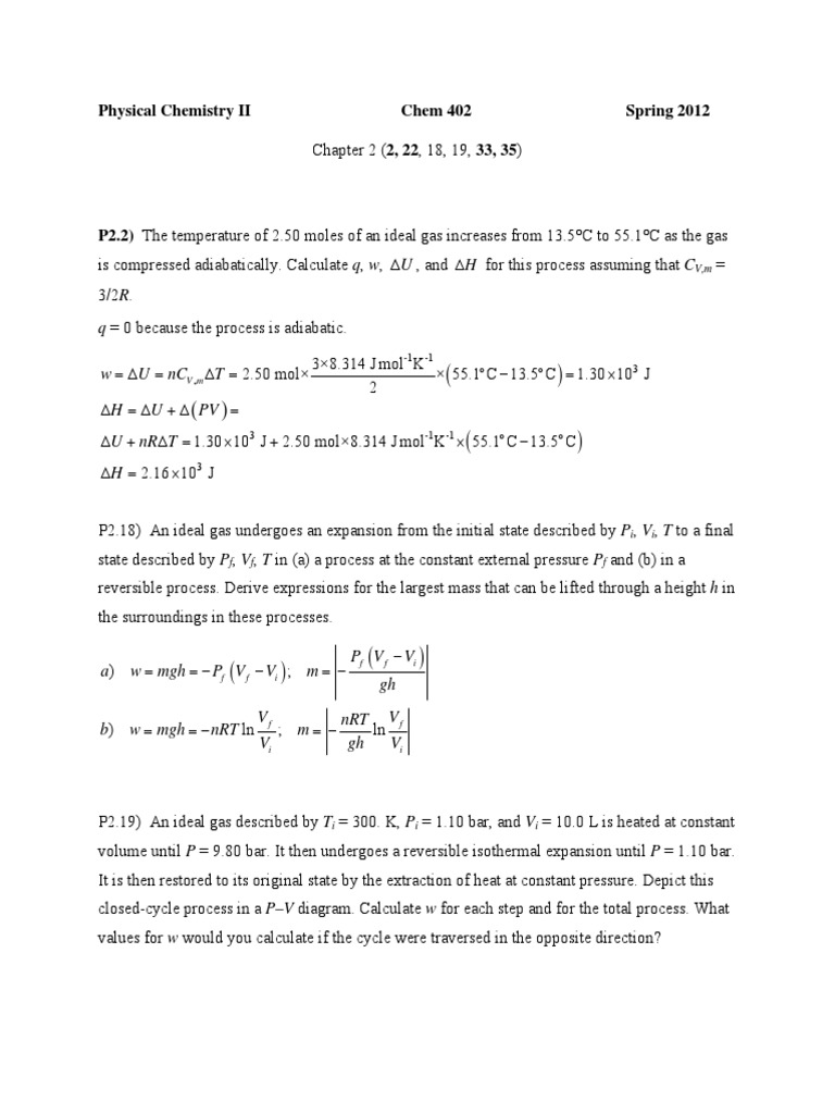 Physical Chemistry 1 | PDF | Statistical Mechanics | Thermodynamics