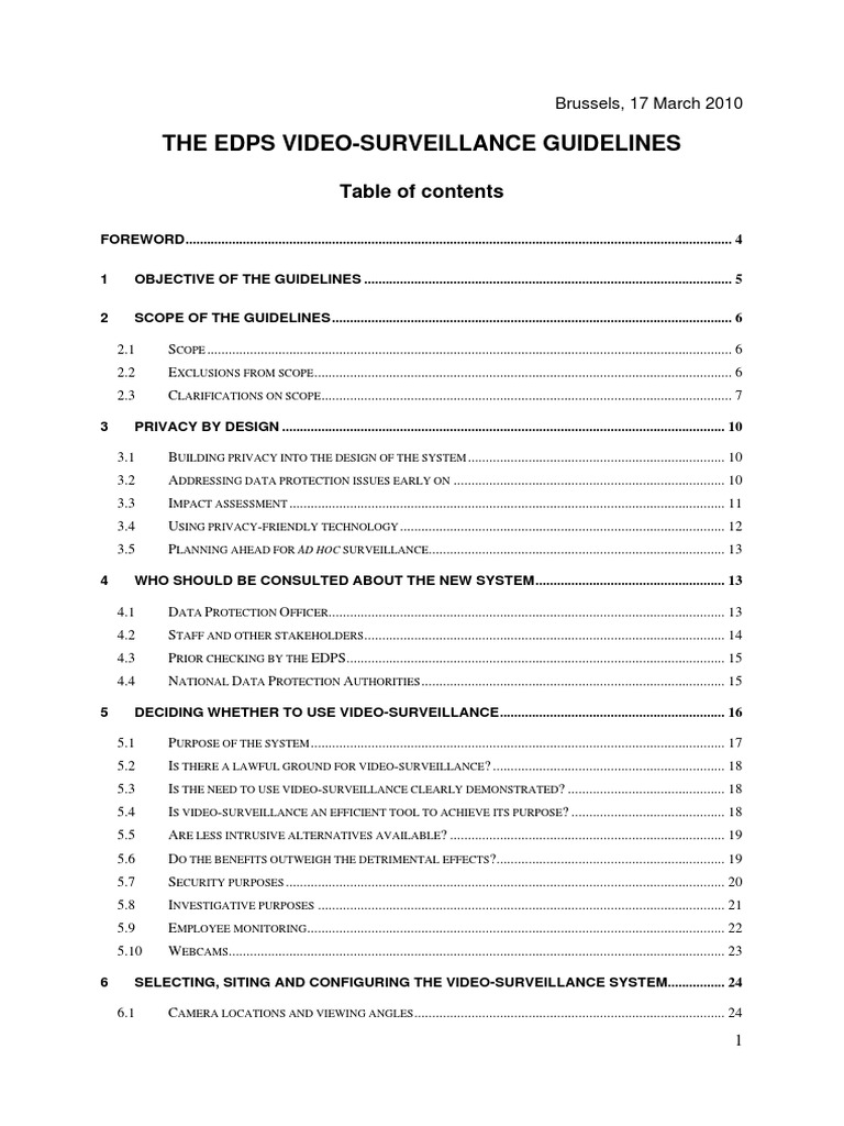 10 03 17 Video Surveillance Guidelines en | PDF | Information Privacy ...