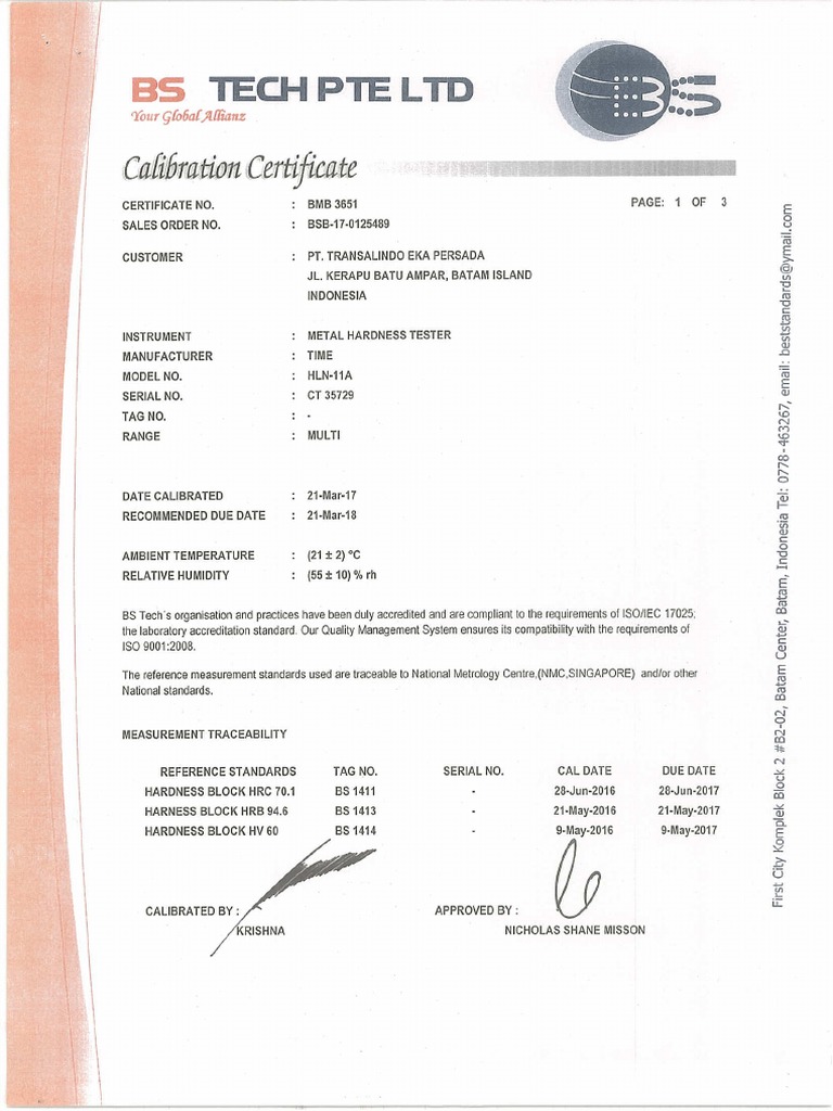 Hardness Certificate Sample | PDF