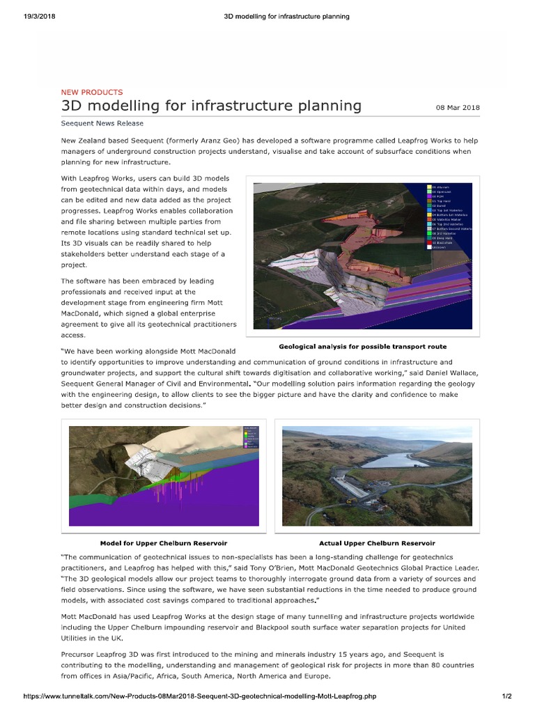 3D Modelling For Infrastructure Planning | PDF