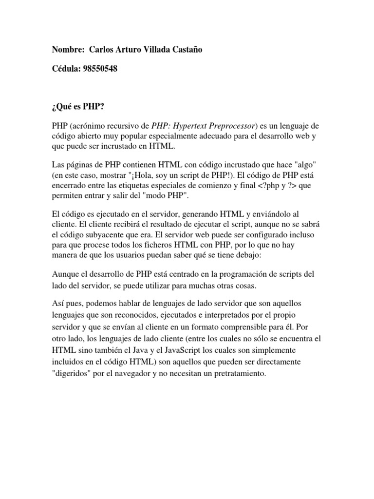 Actividad 1 | PDF | Php | Servidor web