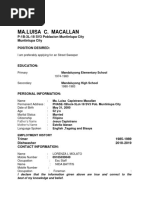 Biodata | PDF | Labour | Employment