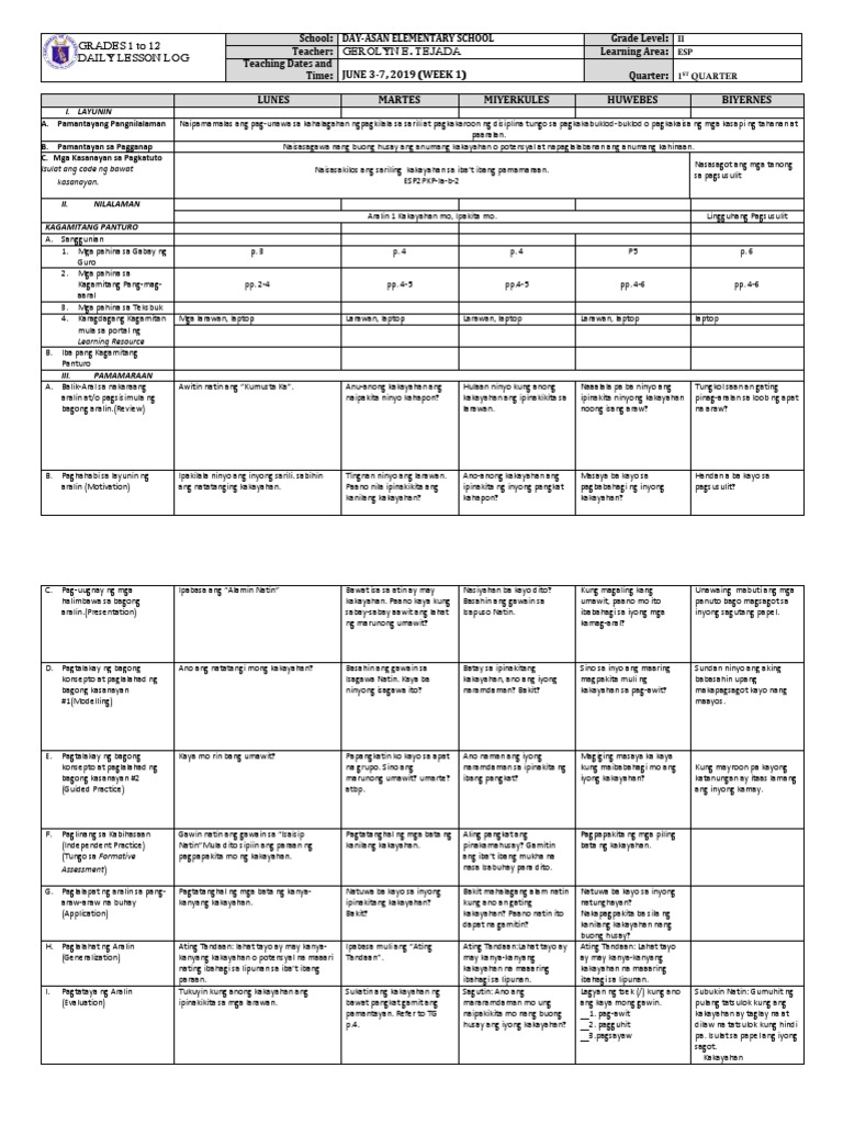 DLL - Esp 2 - Q1 - W1 | PDF