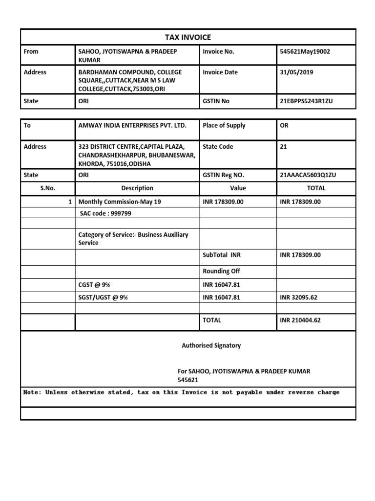 Tax Invoice: SAC Code: 999799 | PDF