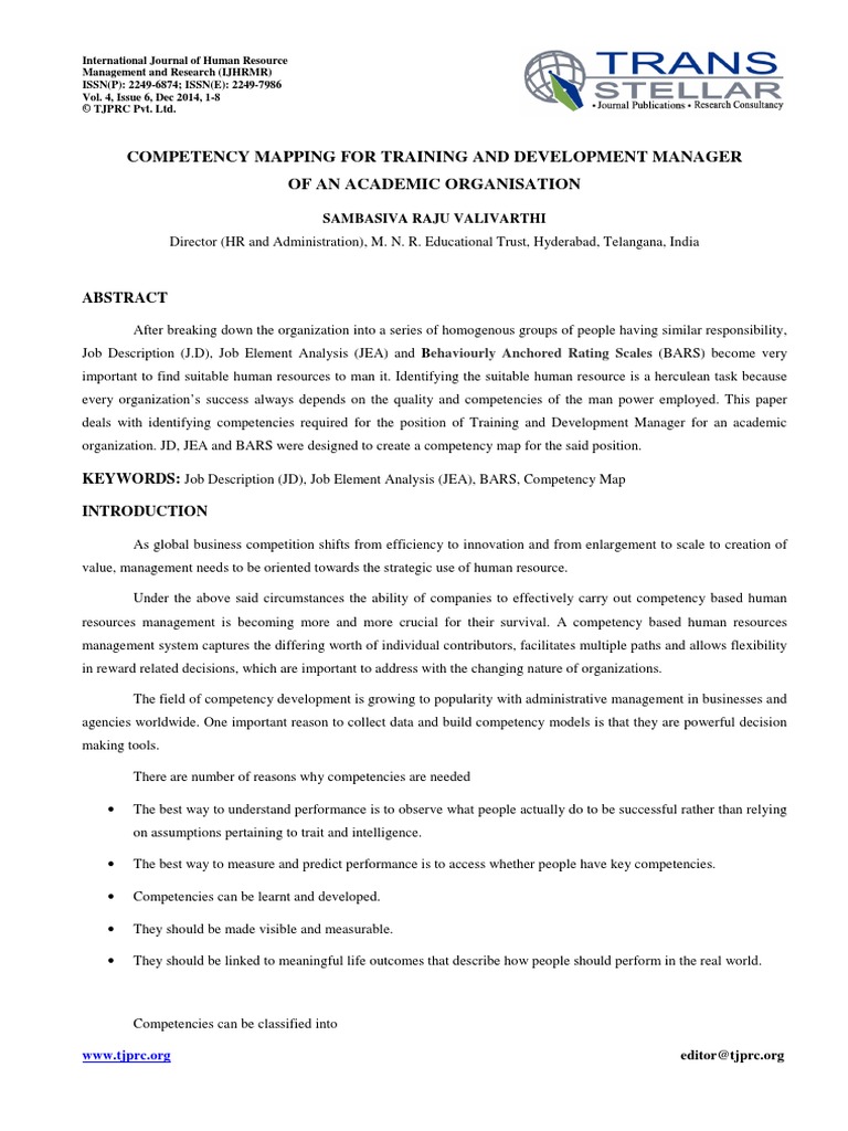Competency Mapping For Training and Deve PDF | PDF | Competence (Human ...