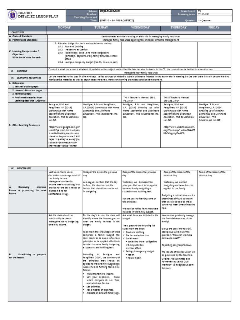DLL Tle-He 6 q1 w2 | PDF | Learning | Psychology DLL Tle-He 6 q1 w2 | PDF | Learning | Psychology