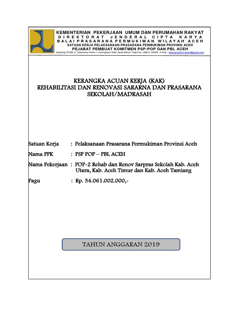 Rehab Sarpras Sekolah di Aceh | PDF