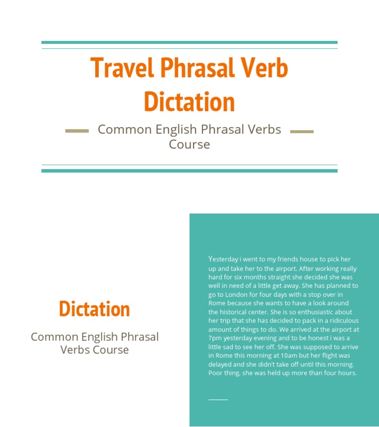 3.1 Travel - Dictation PDF | PDF