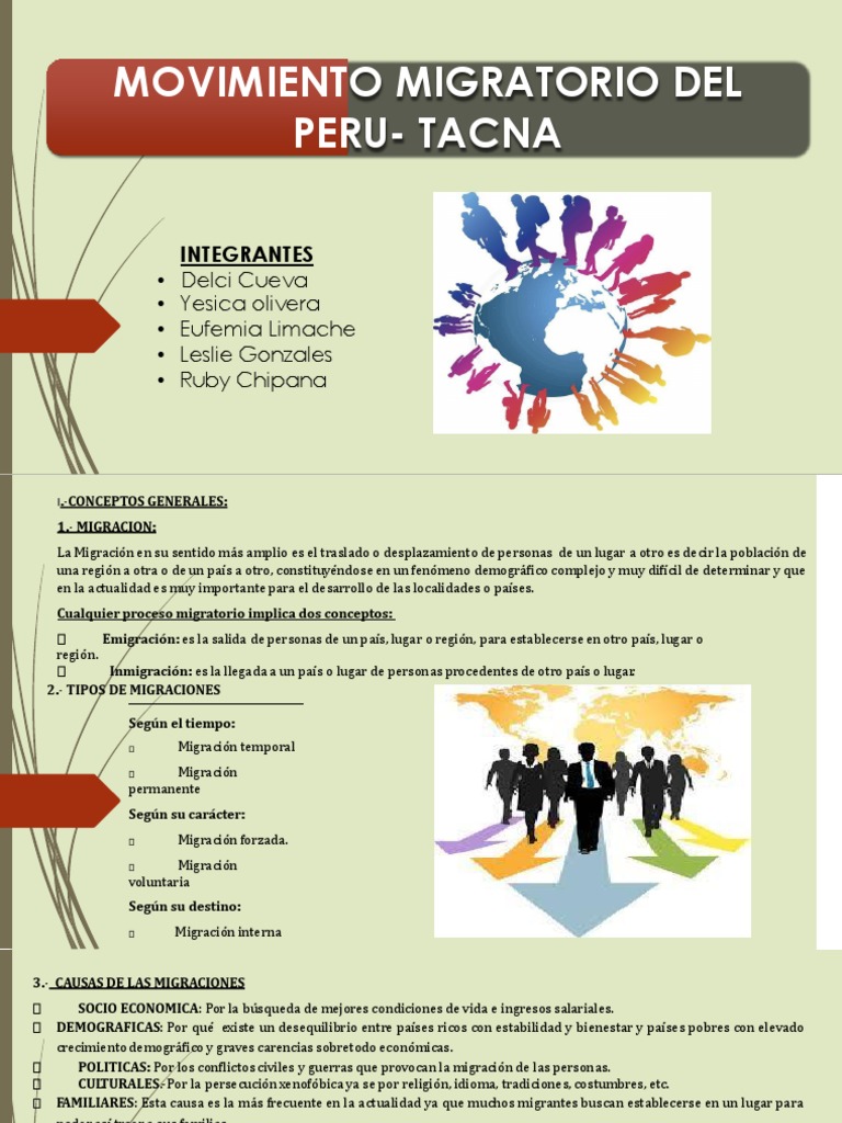 Migraciones en El Peru - Tacna | PDF | Migración humana | Inmigración