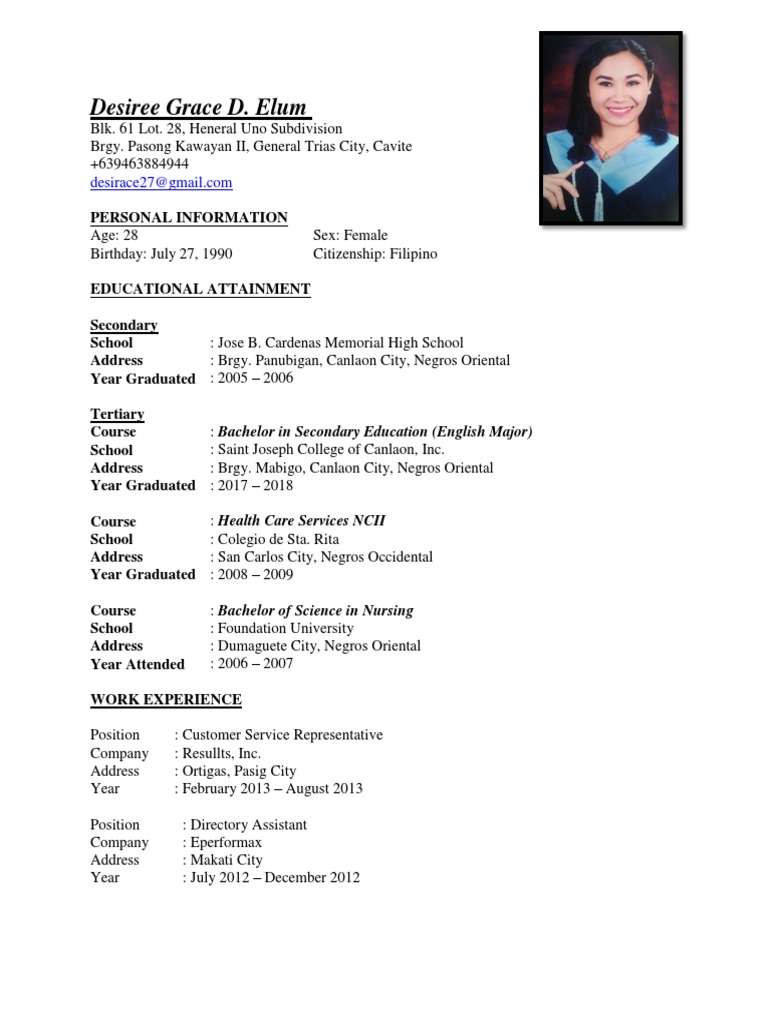 Desiree Grace Resume' | PDF