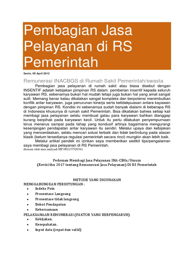 Jasa Remun Rs | PDF
