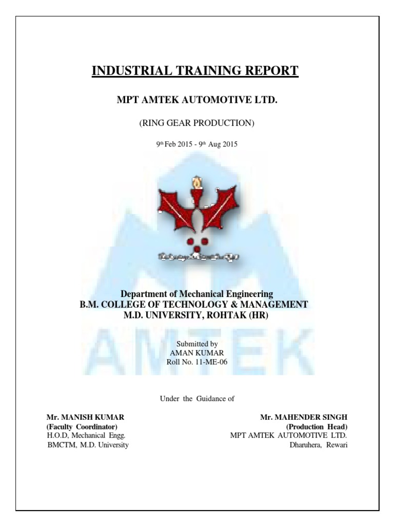 Amtek Training Report 3 New | PDF | Numerical Control | Welding