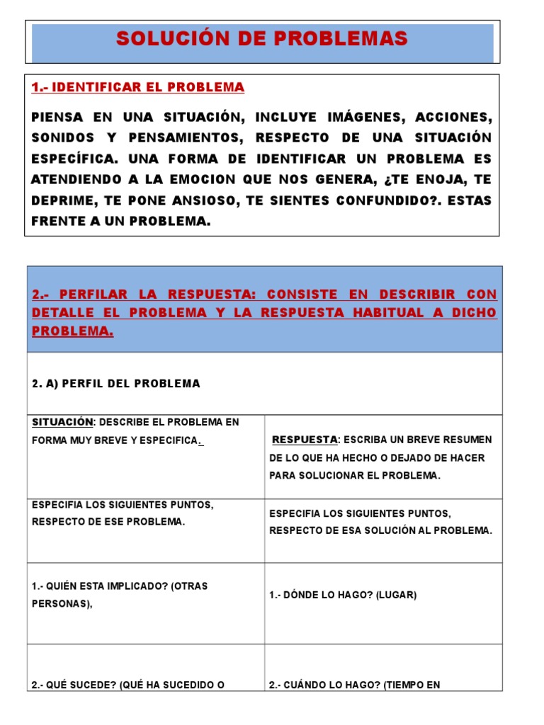 Nezu - Formato Solucion Problemas | PDF | Las emociones | Toma de ...