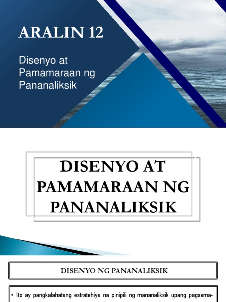 5 Disenyo at Pamamaraan Ng Pananaliksik