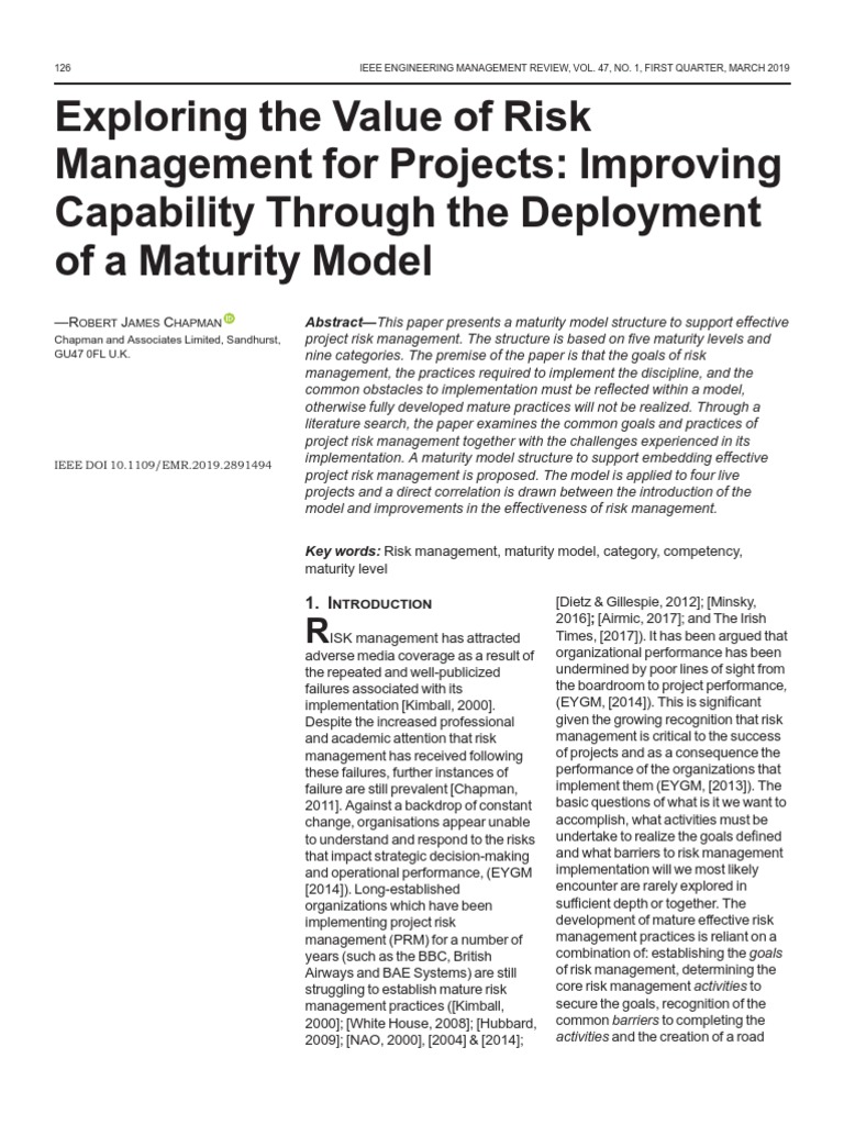 Improving Risk Management Through a Maturity Model | PDF | Risk ...