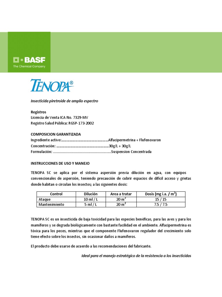 Ficha Técnica TENOPA | PDF