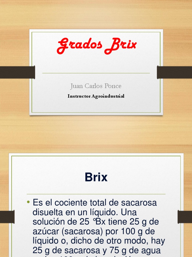 Grados Brix | Descargar gratis PDF | Concentración | Science