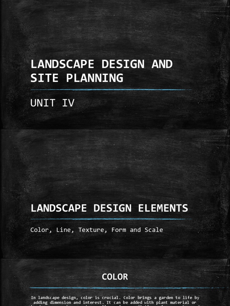Landscape Design And Site Planning Unit Iv Pdf Street Gardens