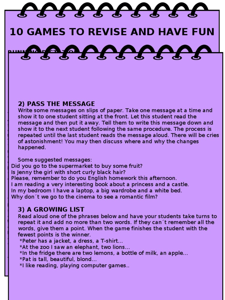 Fun Revision Games for Students | PDF | General Fiction