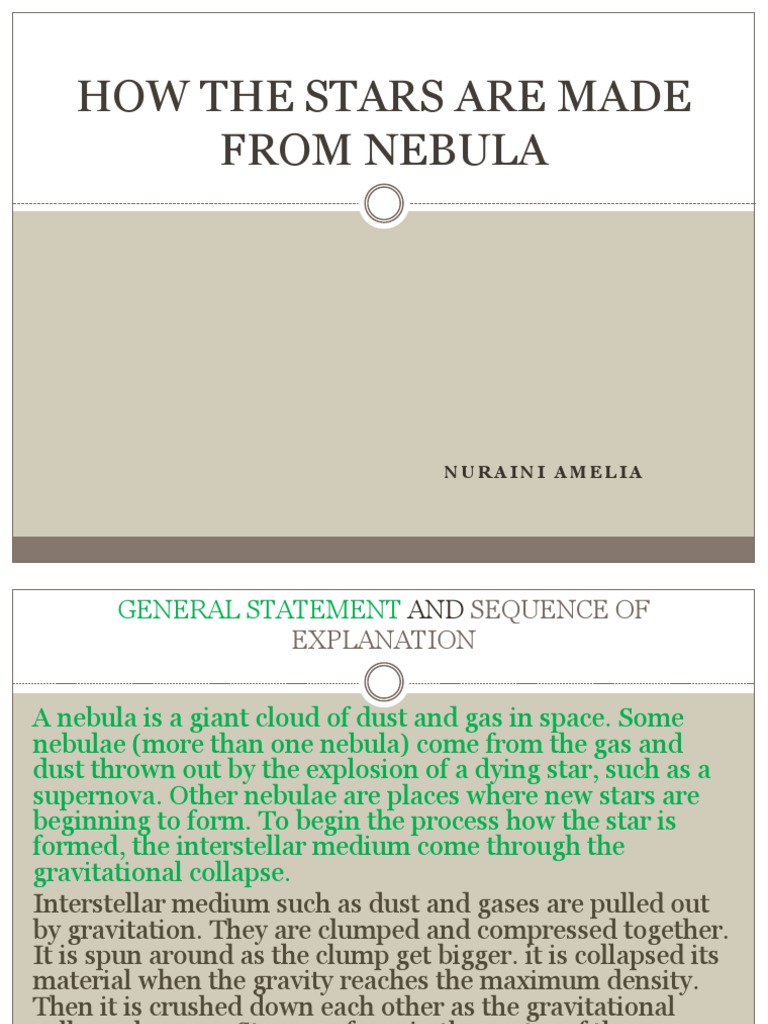 How The Stars Are Made From Nebula | PDF | Star Formation | Cosmic Dust