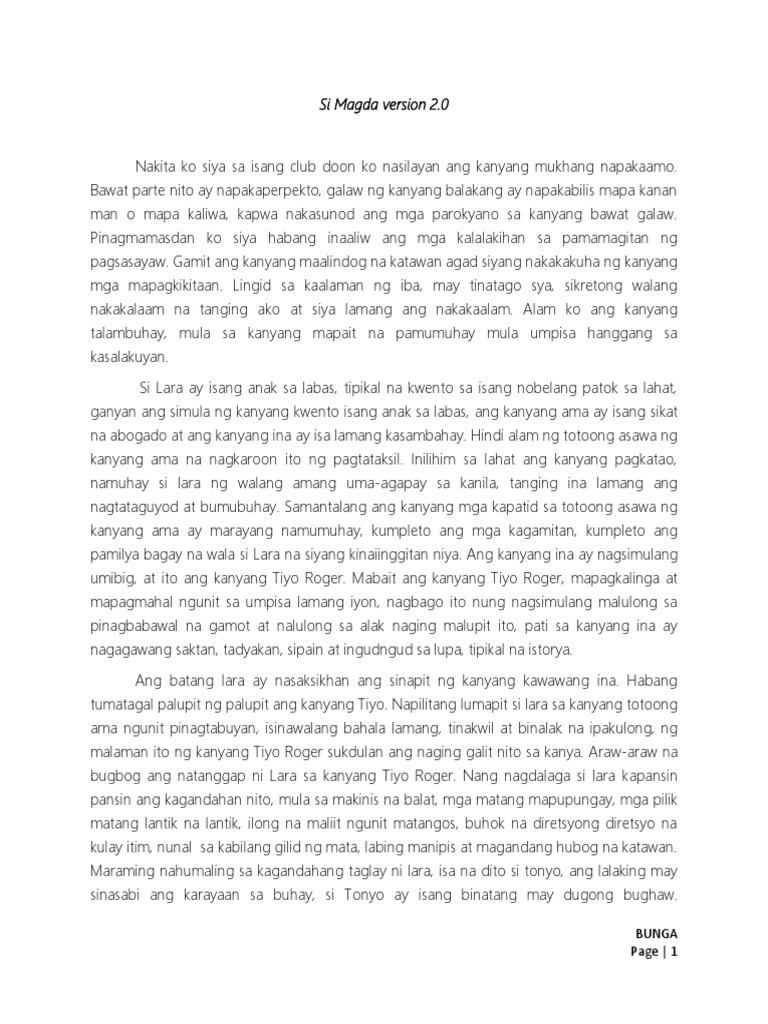 Si Magda (A Short Story Tagalog) | PDF