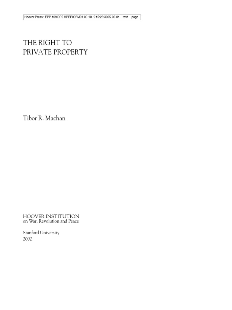 0008 Machan - The Right To Private Property | PDF | Property | Capitalism