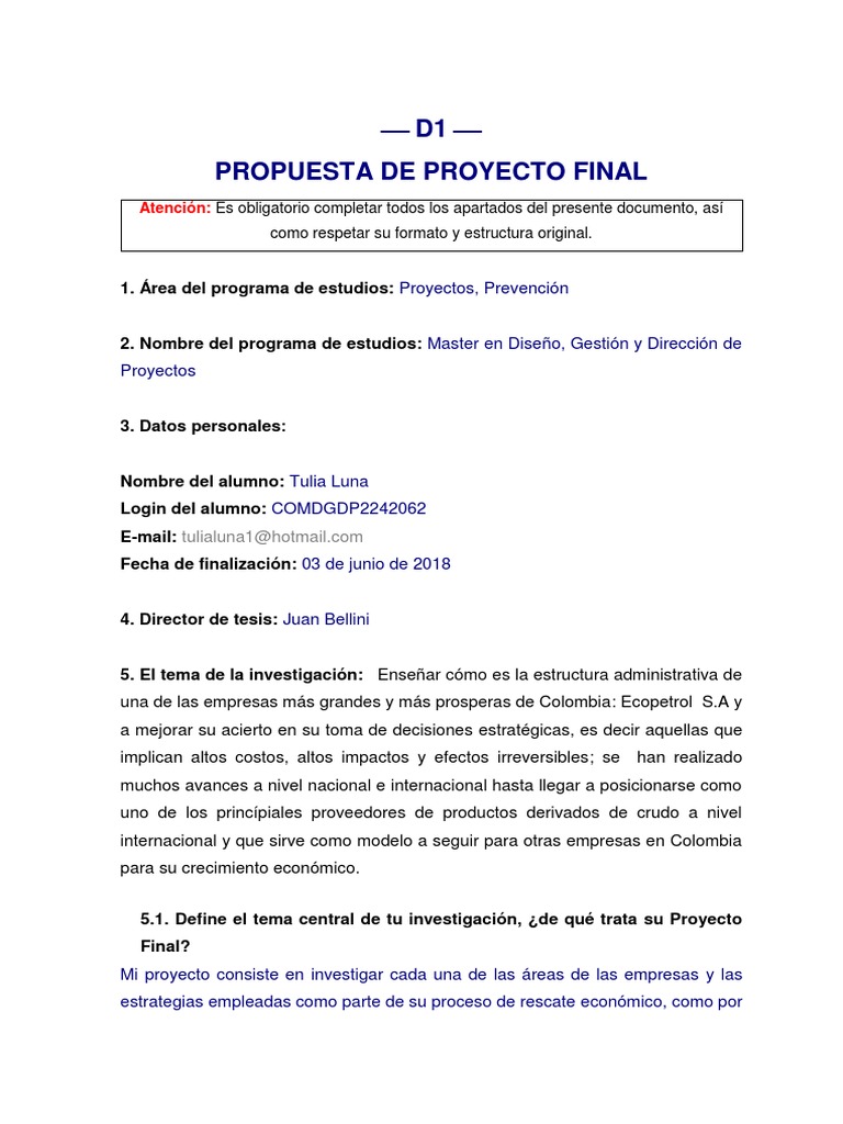 PF - D1 | PDF | Planificación