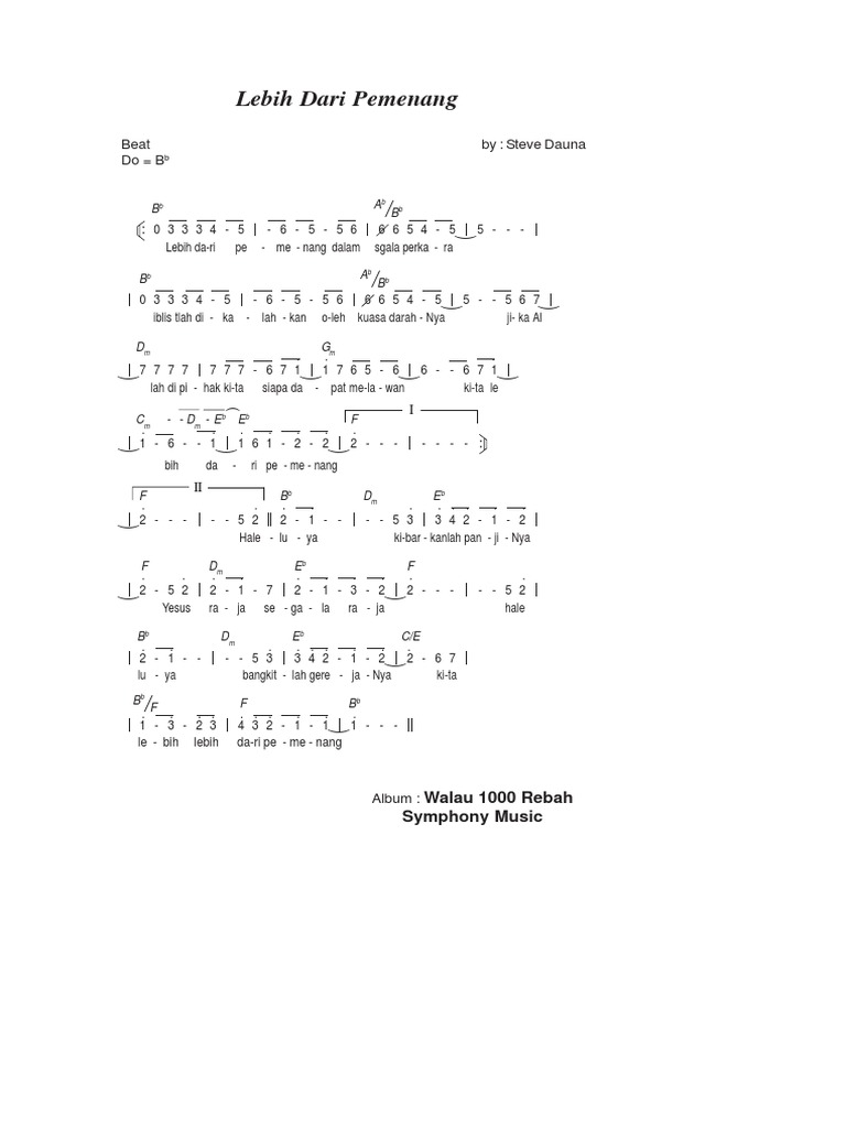 Partitur Notasi Angka PDF | PDF