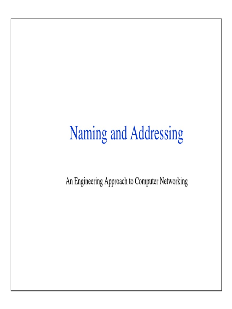 Naming and Addressing | PDF | Ip Address | Computer Network